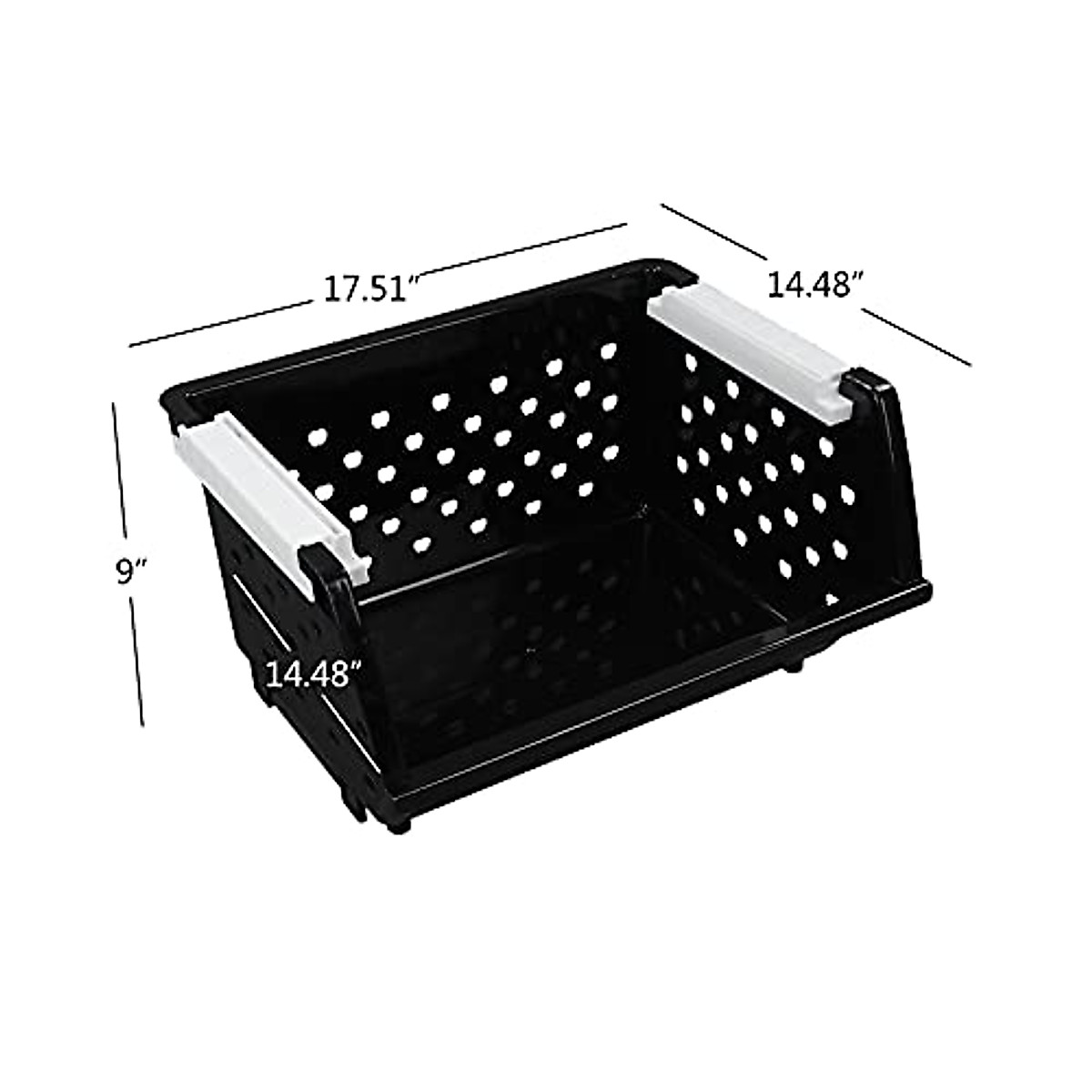 Teyyvn 3 Packs Plastic Stackable Storage Baskets, Stacking Plastic Bins for Organizer