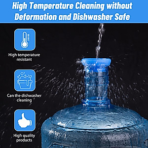 3 & 5 Gallon Water Jug Caps Reusable - Non-Spill 55mm Water Bottle Caps,Silicone Replacement Cap Lids Anti Splash 3 Pack，Leak Free