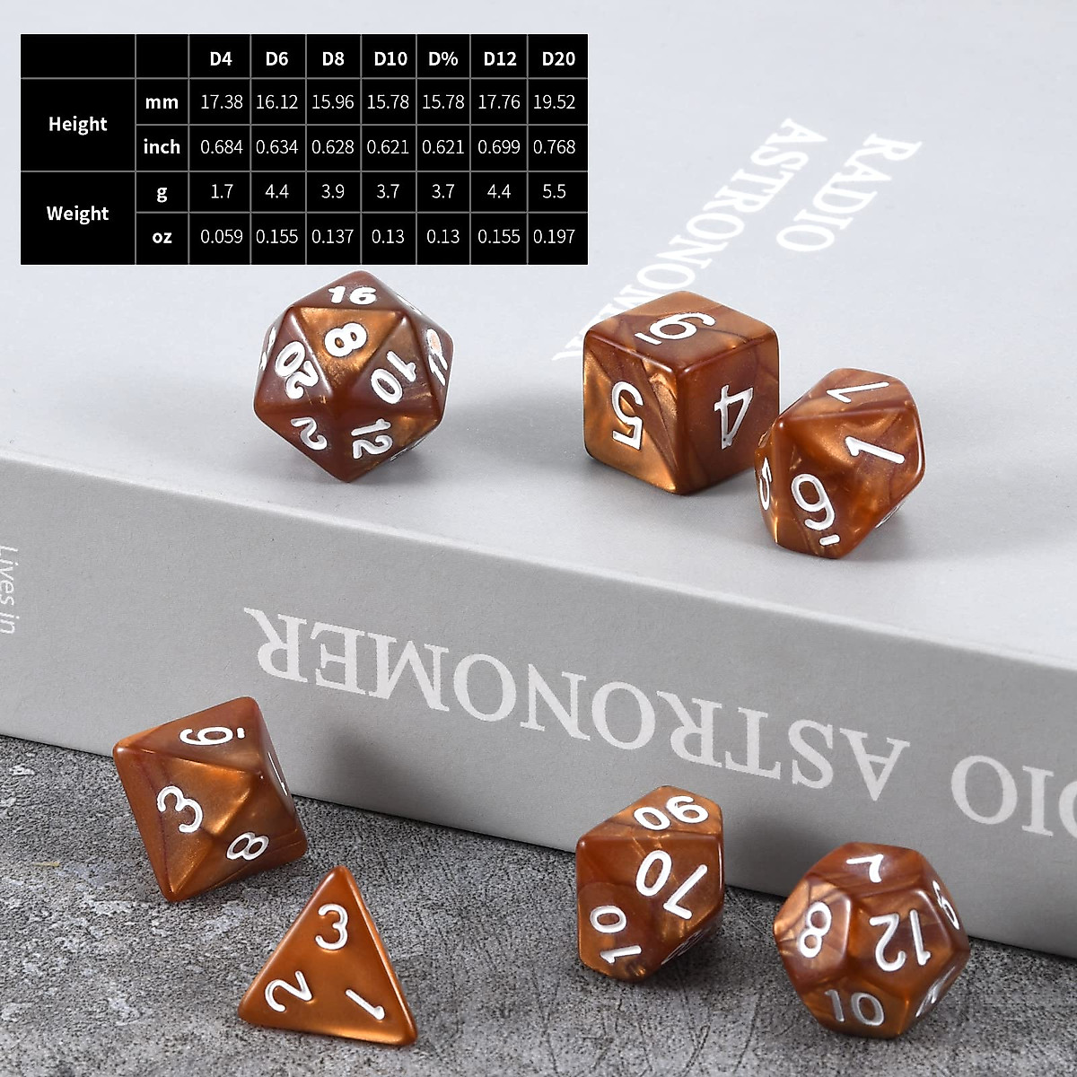 Dice Dagger with 7PCS D20 Dice Dungeons and Dragons Dice Set DND Dice Holder Polyhedral Dice Gift Sword D&D Dice Scabbard Dice Box Sword Dagger Polyhedral Dice Storage Dice D20 Brown