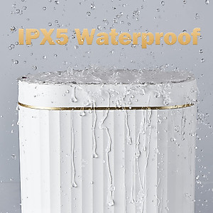 ELPHECO Bathroom Trash Can with Lid Automatic Garbage Can, 2 Gallon Slim Smart Trash Can, Small Plastic Trash Bin, 10 L Narrow Motion Sensor Trash Can for Bedroom, Bathroom, Kitchen, Office