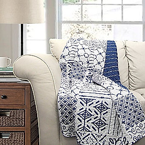 Lush Decor Monique Throw, 50 x 60-inch, Blue, 50 by 60