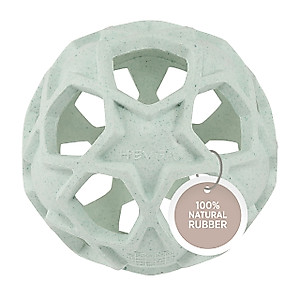 HEVEA Star Activity Ball Toy Made from 100% Upcycled Natural Rubber - Soft and Easy to Hold Baby Ball for Ages +4 Months - Plant Based, Plastic-Free, BPA-Free (Mint)