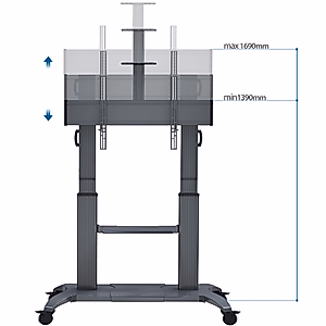 NB North Bayou Mobile TV Cart Heavy Duty TV Stand with Wheels for 70 to 110 inch LCD LED OLED Flat Panel Plasma TV up to 200lbs CF100-B