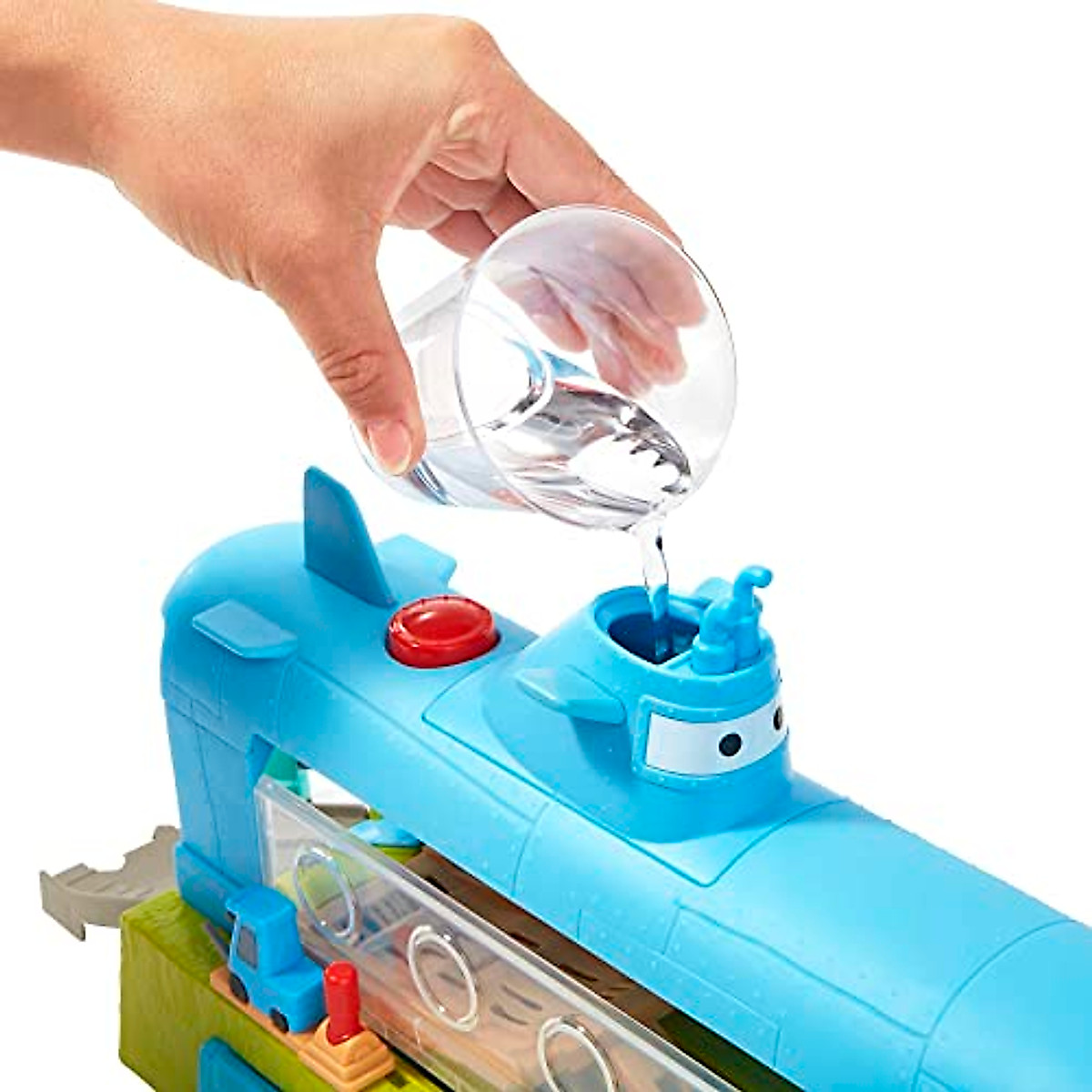 Disney and Pixar Cars Toys, Submarine Car Wash Playset with Color-Change Lightning McQueen Toy Car, Water Play