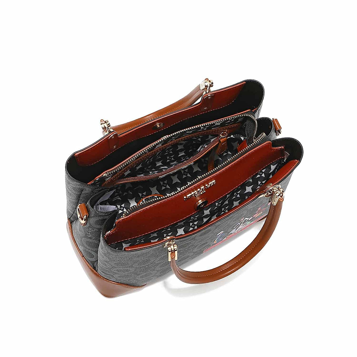 Nicole Lee Small World Satchel (SMALL WORLD (BLACK))