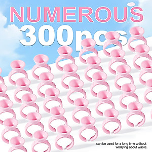NXJ INFILILA Glue Rings, 300PCS Glue Rings for Eyelash Extensions, Disposable Lash Glue Rings Cup for Eyelash Extension Supplies, Lash Glue Holder Pigment Rings for Lash Supplies