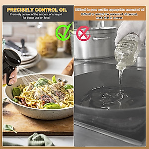 Olive Oil Sprayer for Cooking - 200ml Olive Oil Mister Glass Oil Spray Bottle, Refillable Food Grade Oil Vinegar Spritzer Sprayer Bottles for Kitchen, Air Fryer, Salad, Baking, Grilling, Frying