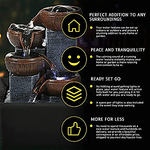 Small Tabletop Waterfall Fountain Zen Meditation Fountain Indoor Desktop Water Fountain with LED Light and Natural River Rocks for Office Home Bedroom