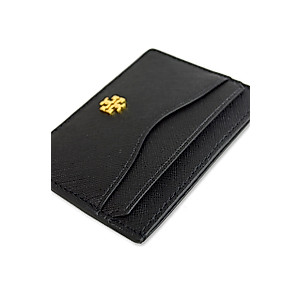 Tory Burch Womens 136101 Saffiano Leather Emerson Slim Card Case Wallet, (001 Black)