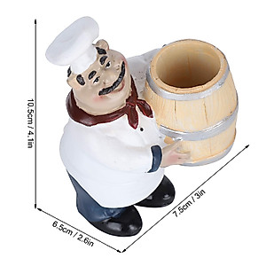 Chef Figurines Toothpick Holder, Resin Toothpick Dispenser with Italian Chef Statue for Kitchen Counter Restaurant Coffee Shop Decor