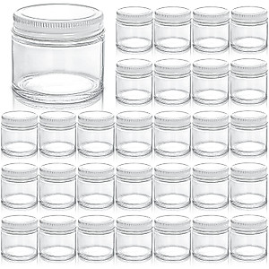 TOPZEA 30 Pack Small Glass Jars with Lids, 2 Oz Round Clear Straight Sided Canning Jars Spice Jars Mason Jars Food Container for Cream, Lotions, Ointments, Herbs, Spices and Wedding Favor
