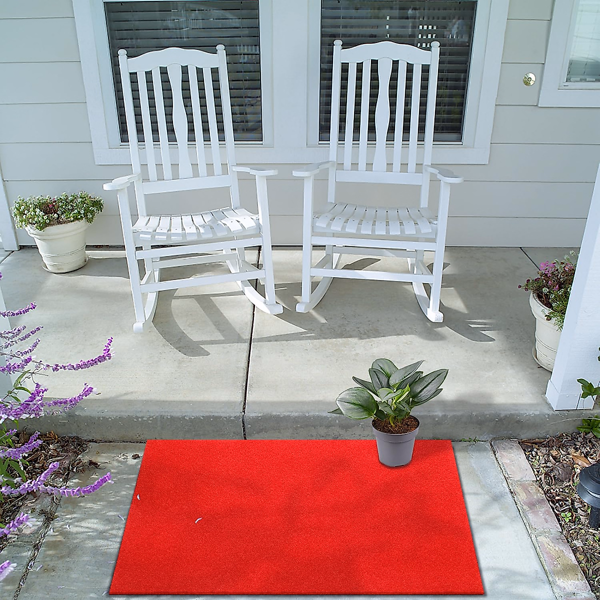 AAZZKANG Red Door Mat Set of 2 Non Slip Durable Multi-Purpose Outdoor Indoor Mat Large 36"x24" Ultra Absorb Mud Easy to Clean Entry Doormat for Inside,Outside,Patio,High Traffic Areas