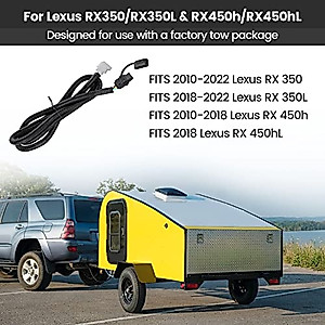 MECMO 56083 4-Way Flat Trailer Wiring Harness for 2010-2022 Lexus RX350 / 2018-2022 Lexus RX 350L / 2010-2018 Lexus RX 450h & 2018 RX 450hl, Vehicle-Side 4-Pole Trailer Light Connector Tow Hitch Wire