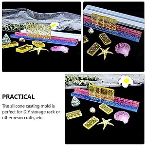 EXCEART Resin Molds Resin Molds 2Pcs Crystal Epoxy Domino Bracket Silicone Mold Domino Holder Resin Molds Hand Mold Crystal Domino Stand Mold for DIY Domino Storage Tray