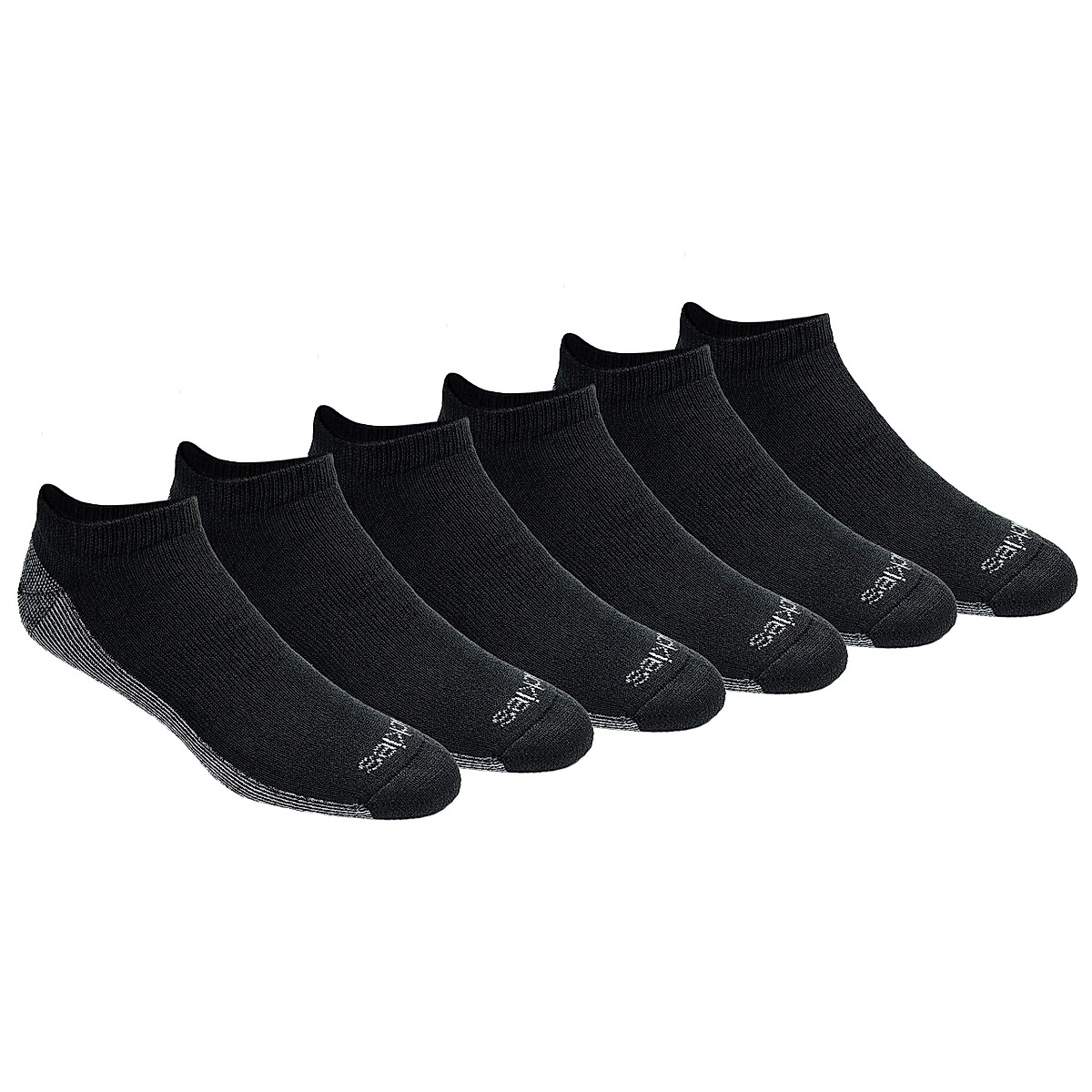 Dickies Men's Dri-Tech Moisture Control No Show Socks, Available in M-XXL (6, 12, Black (6 Pairs), Large
