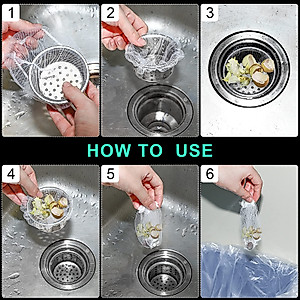 300 Pieces Kitchen Sink Strainer Mesh Bag Disposable Mesh Sink Strainer Bags Sink Net Strainer Filter Bags Sink Trash Mesh Bag for Sink Drain for Collecting Kitchen Food Waste Leftover Garbage