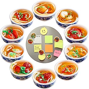 8 Pcs Cute Magnets Funny Fridge Magnets Anime Ramen Fridge Magnet 3D PVC Food Magnets Decorative for Kitchen Office Whiteboards Locker Photo Menu Board Home Map Decoration