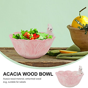 Yardwe Bunny Candy Bowl Easter Ceramic Rabbit Bowl Easter Candy Bowl Snack Appetizers Nut Dish Table Decoration (Pink)