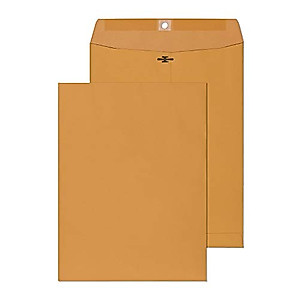 Clasp Envelopes – 9x12 Inches Brown Kraft Catalog Envelopes - 30 Pack - with Clasp Closure & Gummed Seal – 28lb Heavyweight Paper Envelopes for Home, Office, Business, Legal or School.