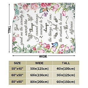 Serenity Prayer Bible Verse Blanket Prayers- Religious Religious Inspirational Christian The Bible About Love Gifts for Newborns, Couples，Women, Elderly and Patients 60"x50"