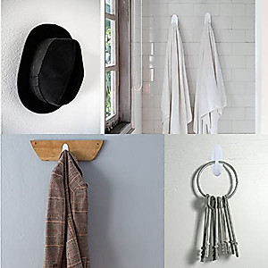 Gluest Adhesive Hooks 5pcs Shower Hooks Kitchen Medium Wall Hooks Hold Up to 22lbs Coat Hooks, Key Hooks for Robe Towel Hooks Hanger