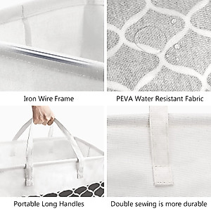 Nancyber 2 Pack Collapsible Laundry Basket, 75L Large Waterproof Laundry Hamper with Handles, Clothes Hampers for Laundry, Dorm, Toys Storage, Foldable Laundry Room Organization (Gray Geometric A)