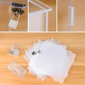 Eaezerav Acrylic Wedding Card Box, Clear Acrylic Wedding Money Box with Lock and Card Sign for Reception Anniversary Wedding Birthday Graduation Party (Acrylic 10×10×9 Inch)