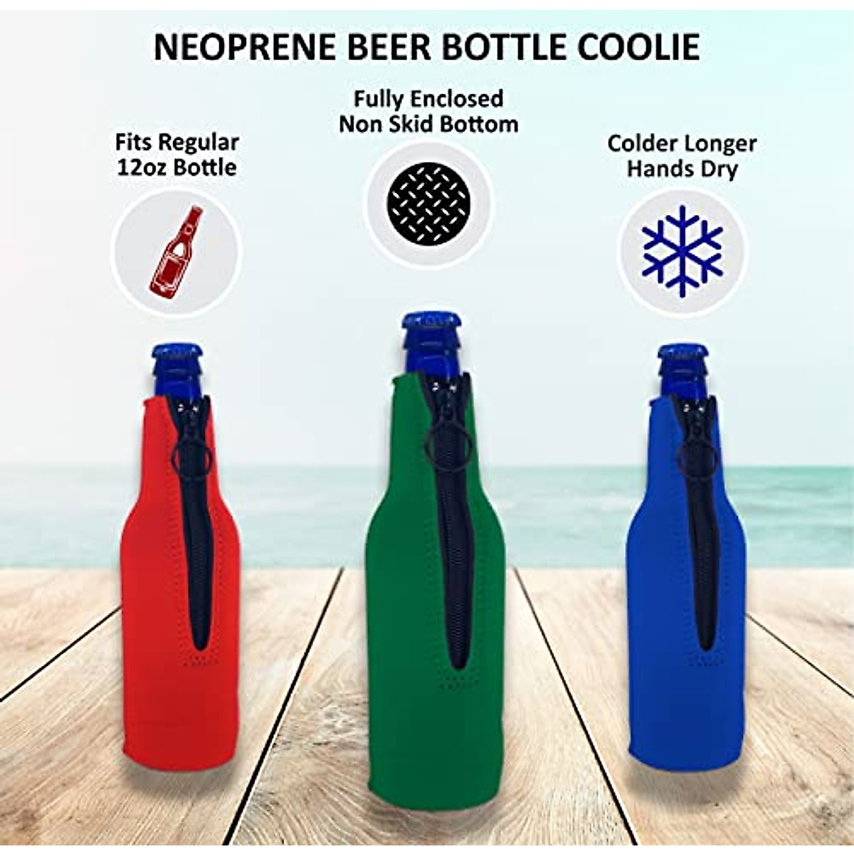 Blank Neoprene Beer Bottle Coolie (1, Green Camo)