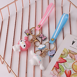 yiwoo 5 Pack Cute Keychains for Girls,Kawaii Car Keychain Accessories,Key Purse Handbag Charms for Women