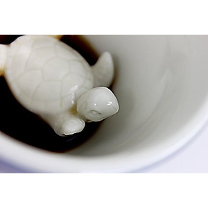 Creature Cups Turtle Ceramic Cup (11 Ounce, Wedgewood Blue Exterior) - Hidden Sea Animal Inside - Birthday, Holiday & Housewarming Gift for Ocean and Coffee & Tea Lovers
