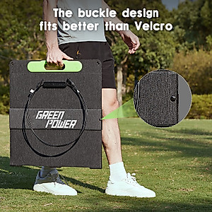 Green Power 100W Solar Panel Monocrystalline ETFE Cover Portable Foldable Solar Charger for Portable Power Station Generator USB QC 3.0, Typc C Output for Outdoor Camping Van RV Trip