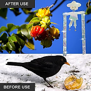 Bird Scare Device, Hanging Reflector Board to Scare Bird Away, Reflective Owl Scarecrow Keep Bird Away from Garden, Patio, Windows, Balcony, Orchard