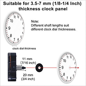EMOON Clock Movement Mechanism with 3 Pack Clock Hands, Silent Sweep Quartz Clock Motor Kit, for Clock Repair DIY Replacement, Custom Clock