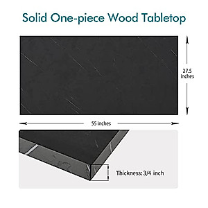 Kaboon 55x28 Desk Table Top, One Piece Wood Tabletop for Home and Office Desk, Double Desk, L Desk DIY(27.5" D x 55" W, Cloud Atlas/Black Desktop Only)