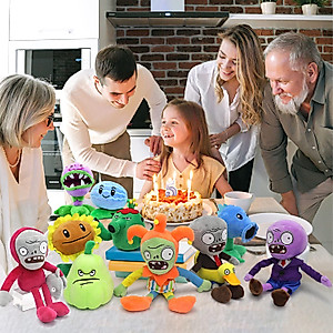 Maikerry 10 Pieces Plants Plush 1&2 PVZ Stuffed Figure vs Zombies Plushies Toy, Great Gifts for Kids Birthday,Halloween and Christmas
