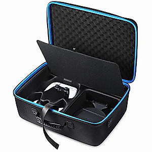 Migitec Hard-Shell Travel Case Compatible with PS5, Protective Carrying Case Holds Playstation 5 Console, Wireless DualSense Controllers, Original Base, Cables and Other Accessories