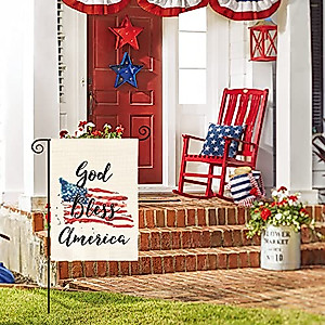 AVOIN colorlife God Bless America 4th of July Patriotic Garden Flag Double Sided Outside American Stars and Stripes, Memorial Day Independence Day Yard Outdoor Decoration 12 x 18 Inch
