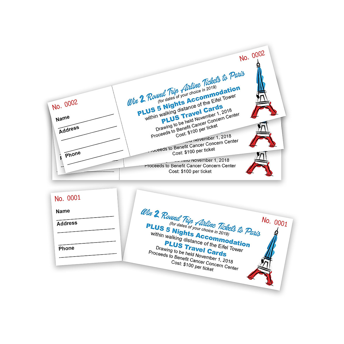 DocuGard Perforated Paper for Deposit Tickets, Raffle Tickets, and More, Tear-Away Stubs, 8.5 x 11, 24 lb, 4 Perfs, 500 Sheets, White (04289) (Pack of 5)