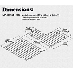 𝟮𝟬𝟮𝟯 𝙐𝙥𝙜𝙧𝙖𝙙𝙚𝙙 K-6639-ST Sink Rack Replacement for Kohler Whitehaven Bottom Basin Rack 6639-ST, K-6488 and K-6489 Stainless Steel Sink Protector Accessories
