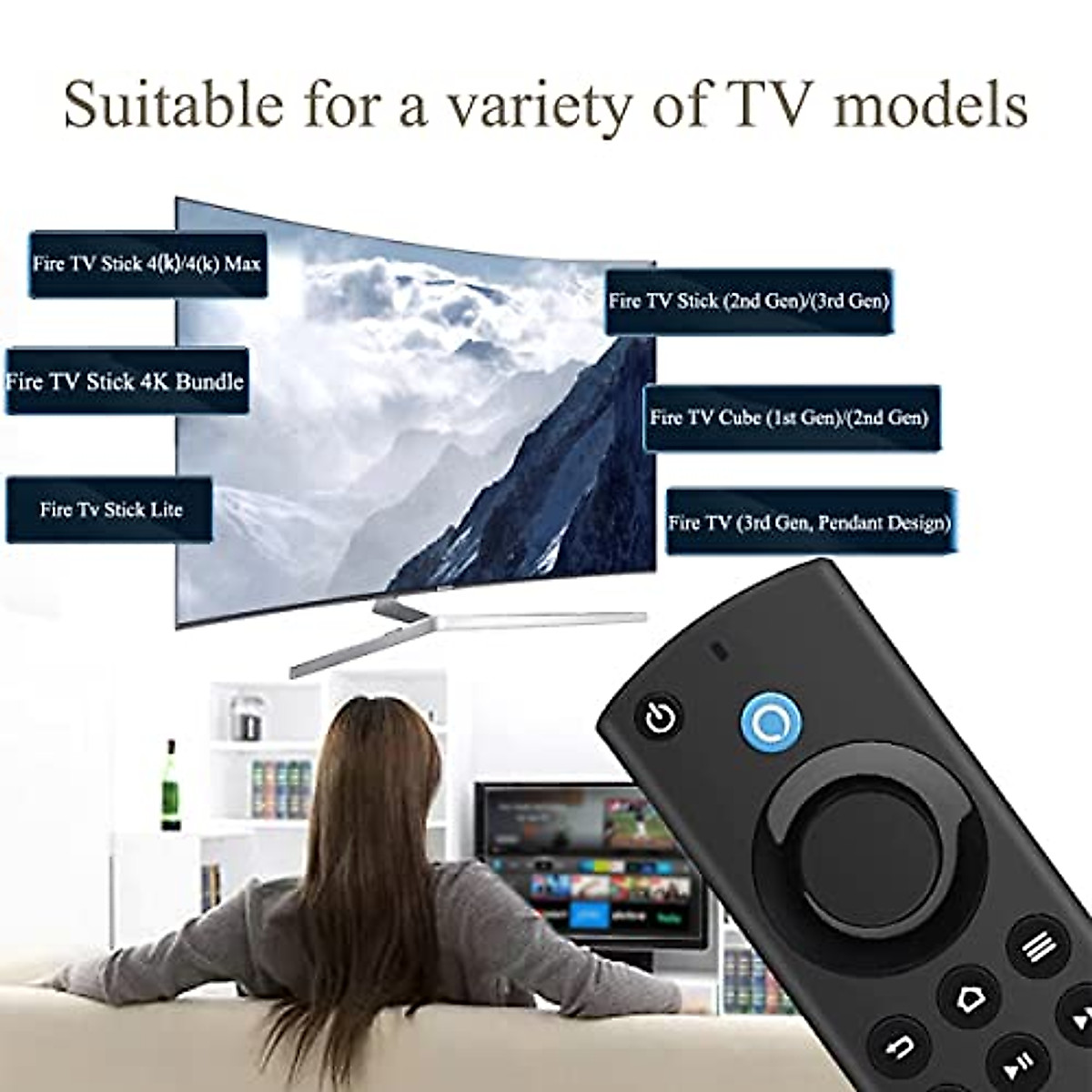 Replacement Voice Remote Control L5B83H (2rd Gen) Control Fire TV Stick, Compatible Fire TV Device, with Voice Remote, Backlit Buttons