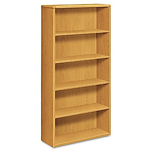 Hon 10755Cc 10700 Series Wood Bookcase, Five Shelf, 36W X 13 1/8D X 71H, Harvest