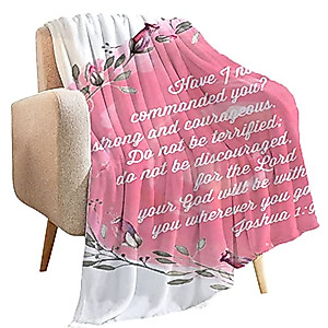 Bible Verse Joshua 1 9 Throw Blanket with Inspirational Thoughts and Prayers Religious Soft Christian Throw Blanket Inspirational Blankets and Throws Caring Gift for Men & Women