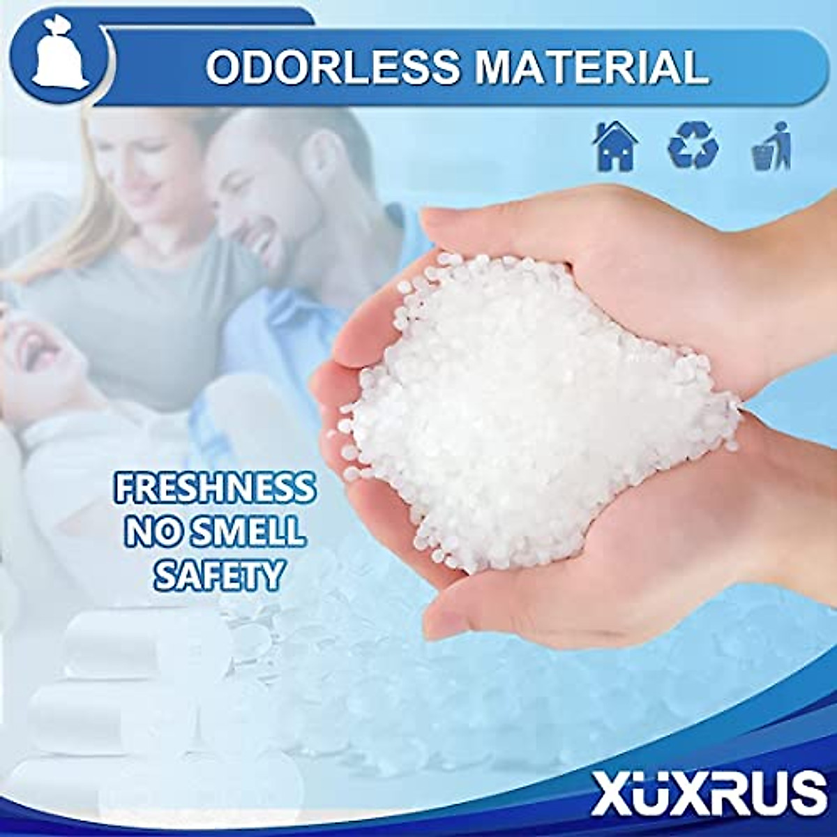 XUXRUS Small Trash Bags 3 Gallon, White Garbage Bags for Bathroom,Kitchen,Office,Bedroom,200 Counts Fit 8~10 Liter Wastebasket Trash Can