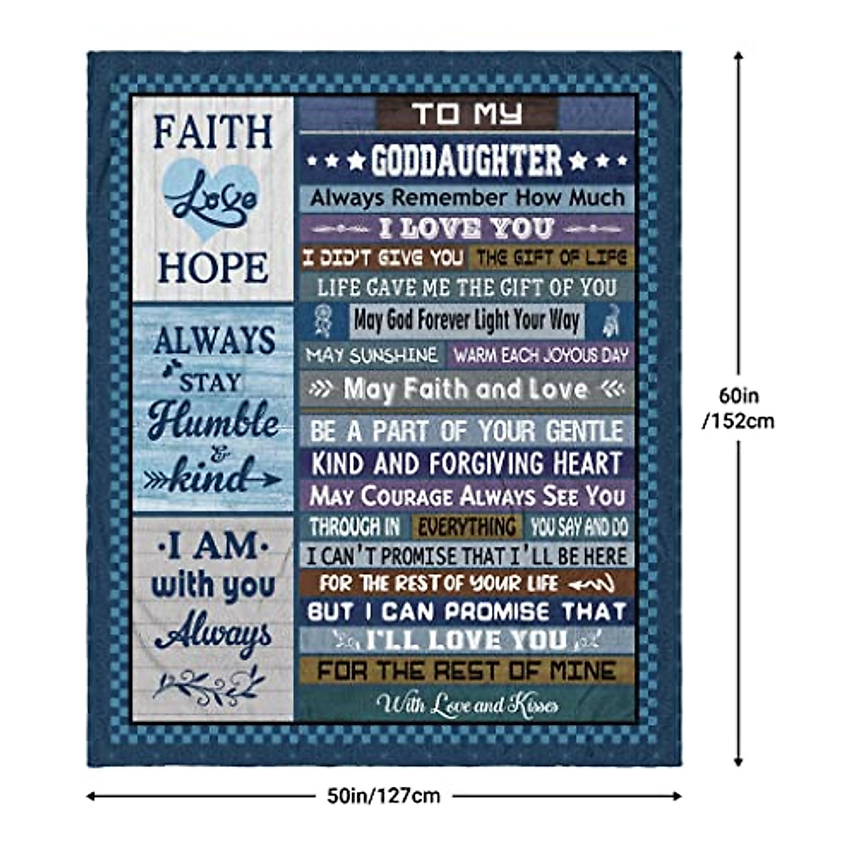 Goddaughter Gifts from Godmother, Goddaughter Gifts, Gifts for Goddaughter Blankets 60"x50",Goddaughter Birthday Gifts from Godfather, Goddaughter Gifts Ideas for Christmas, Mother's Day, Graduation