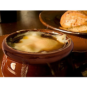 HIC Kitchen French Onion Soup Crock Set with Lids, Set of 4, Brown
