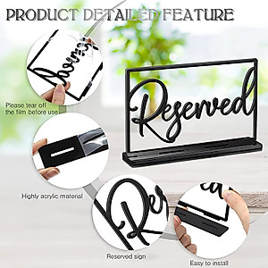 LKEWGHS Reserved Table Sign For Tables Standing Reserved Wedding Signs For Wedding Seating Office, Black
