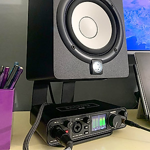 Soundrise PRO5 Studio Monitor Stands - Pair, Black, Desktop/Table, Heavy Duty, for Bookshelf Speakers, Sonos Play Five, Yamaha HS5 - Decouples, Dampens Vibration - Made in USA