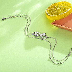 NINAMAID Anklet Bracelets For Women, 925 Sterling Silver Infinity Anklet For Women Adjustable Beach Women's Anklets Jewelry Gifts for Women