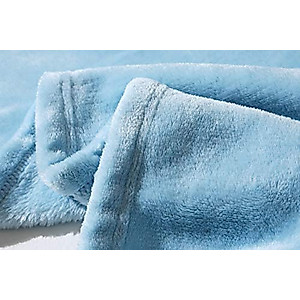 Flannel Fleece Throw Blanket for Couch Bed or Sofa Lightweight Super Soft for All Season (Sky Blue,50x60inch)