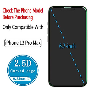 Bencuku (2 Pack) by HPTech Tempered Glass for iPhone 13 Pro Max 6.7-inch Screen Protector, 9H Hardness, Anti-Scratch, Bubble Free, Case Friendly